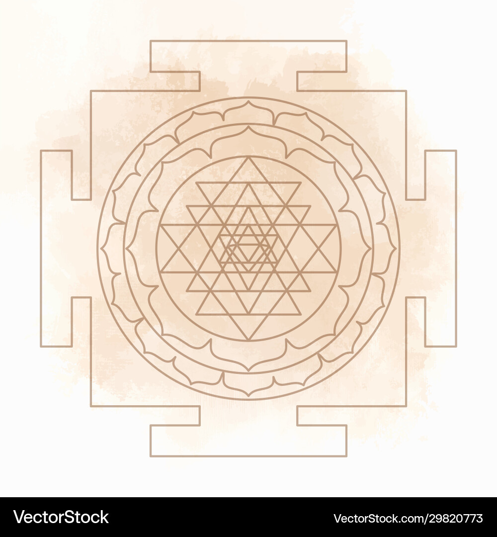 Sri yantra or chakra form mystical Royalty Free Vector Image