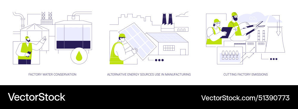 Sustainable factory abstract concept Royalty Free Vector