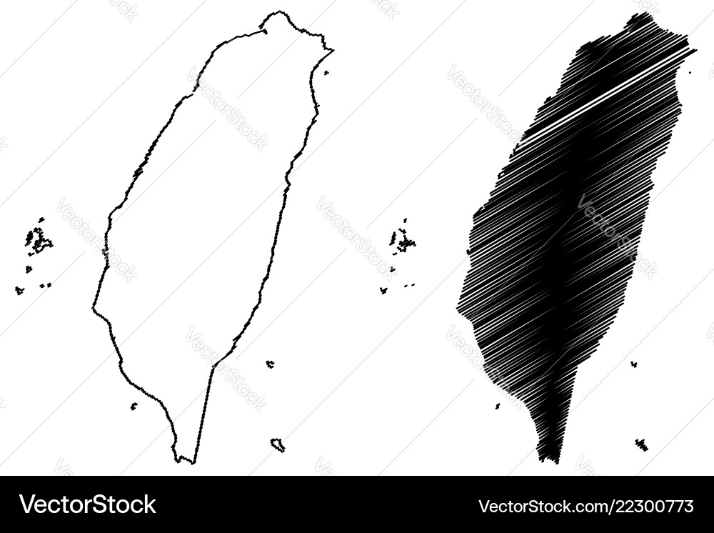 Taiwan map Royalty Free Vector Image - VectorStock
