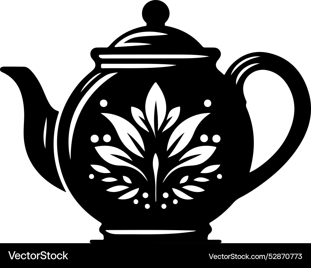 Teapot silhouette design white background Vector Image