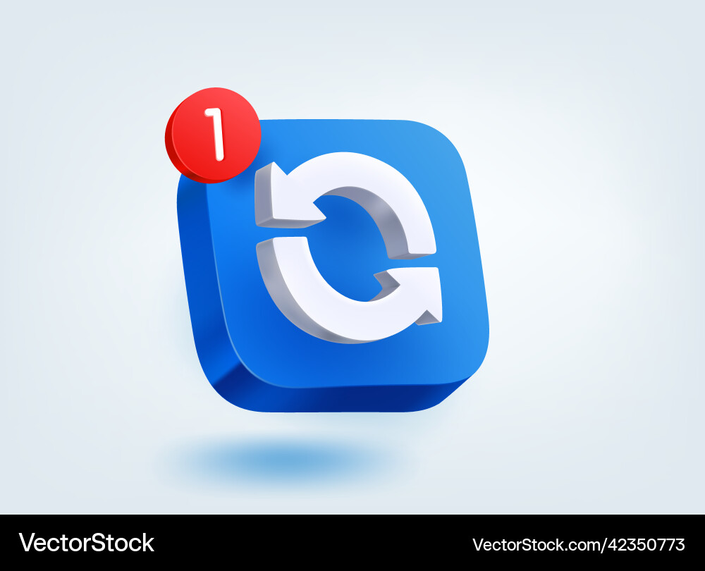 Update concept 3d mobile application icon Vector Image