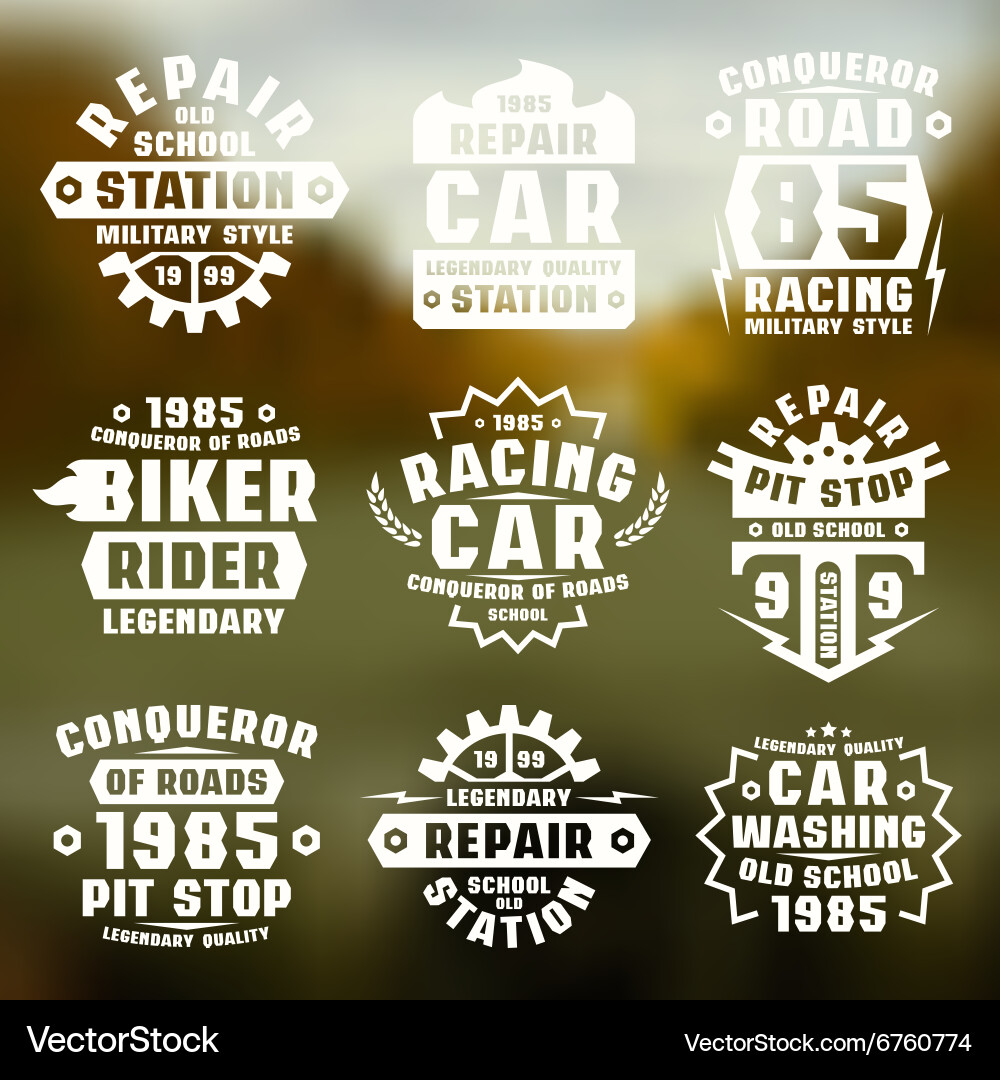 Car repair badges Royalty Free Vector Image - VectorStock