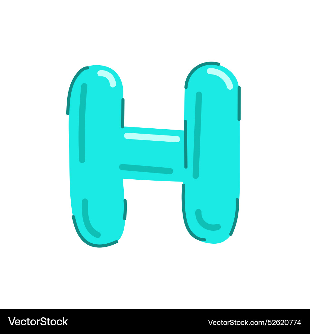 Cute letter h art colorful alphabet Royalty Free Vector