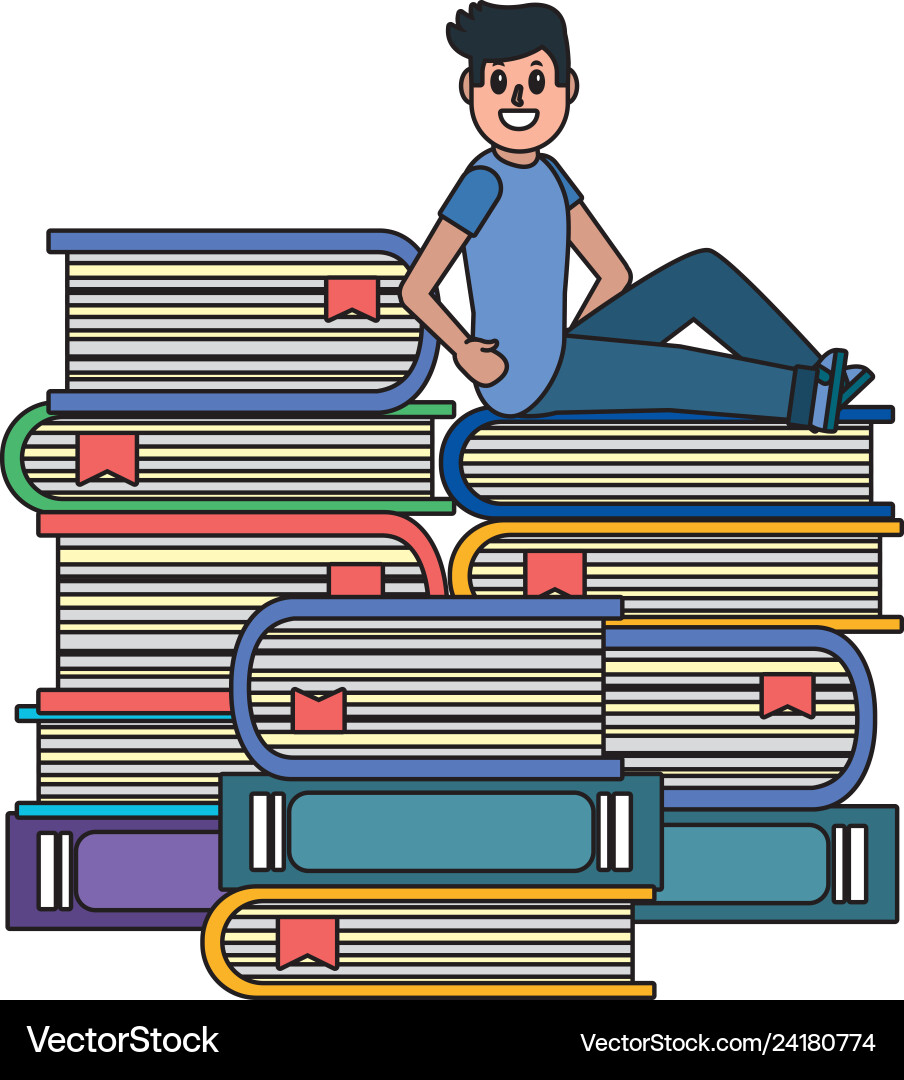 Education man cartoon Royalty Free Vector Image