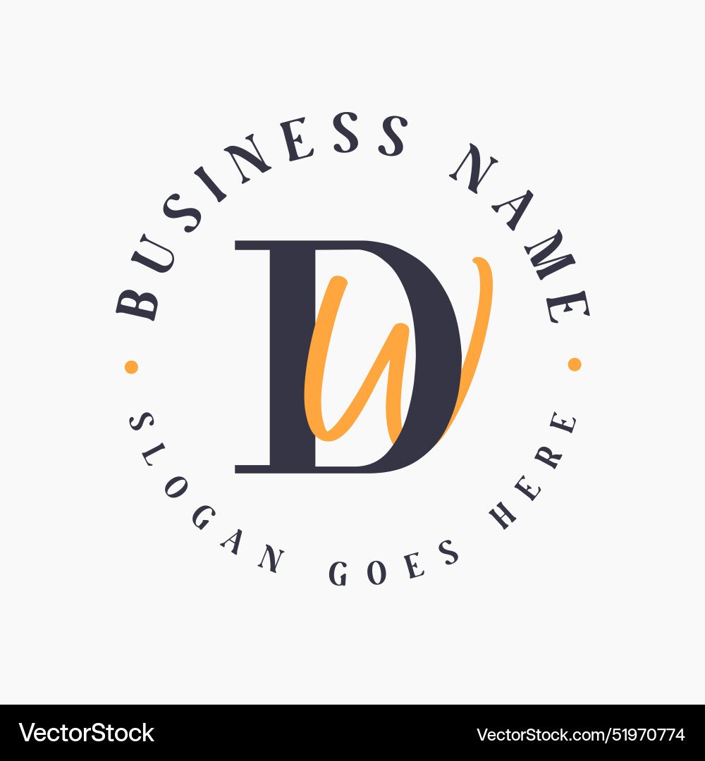 Elegant letter dw initials logo for corporate Vector Image