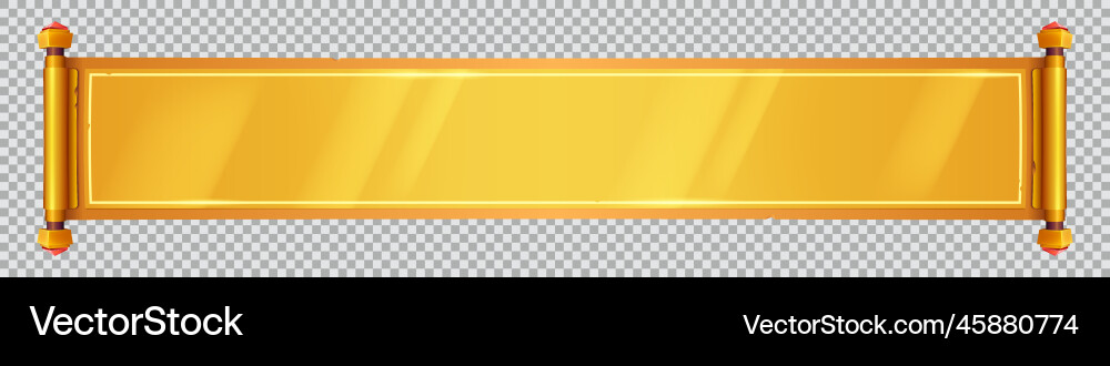 Gold scroll paper royal parchment banner isolated Vector Image