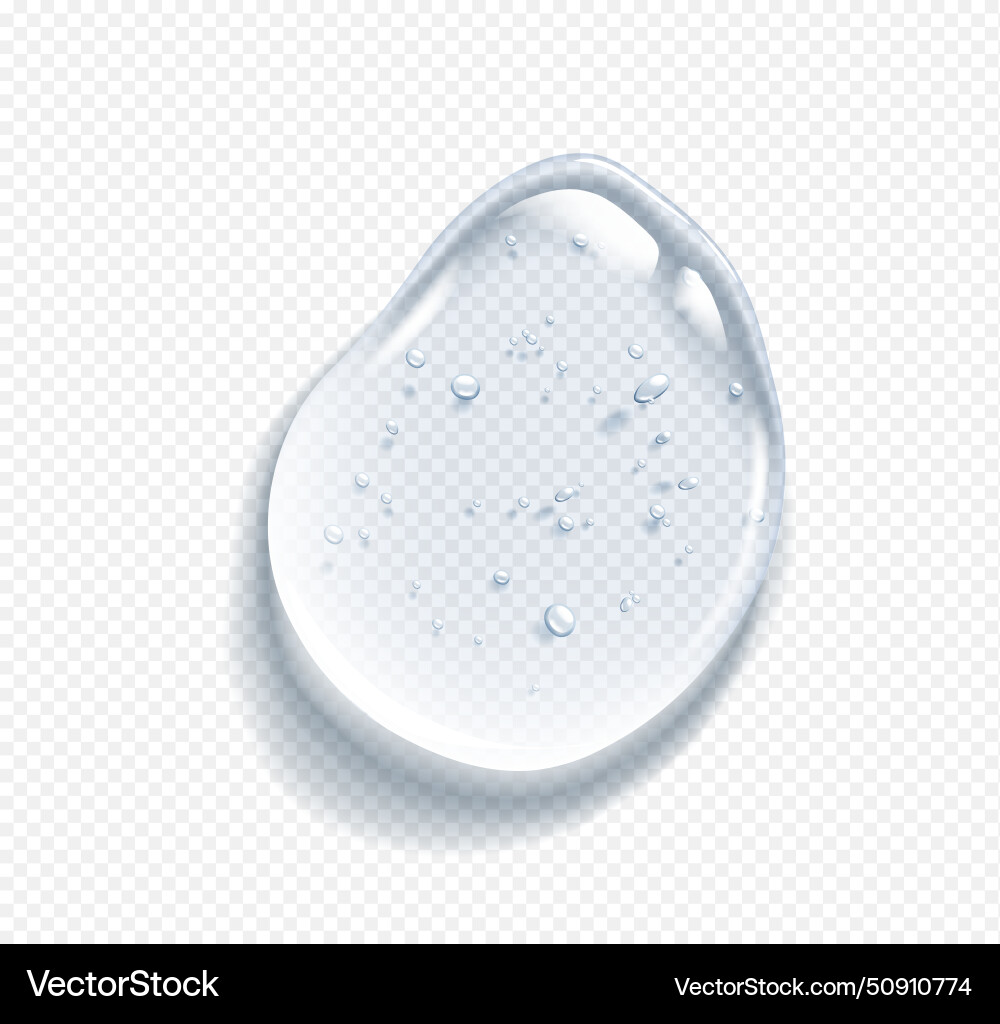 Hyaluronic acid drop with bubbles realistic Vector Image