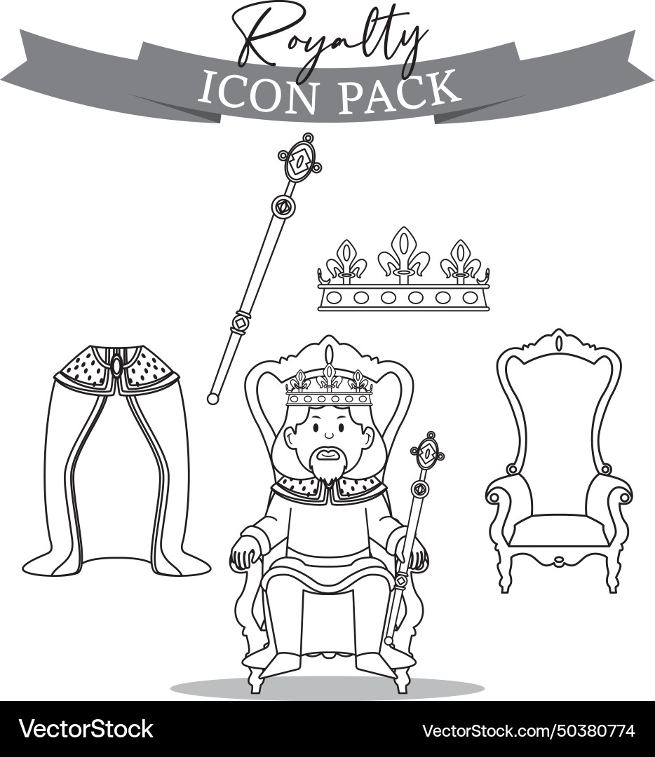 King character asset Royalty Free Vector Image