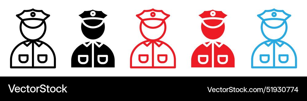 Policeman icon depicting a uniformed officer Vector Image