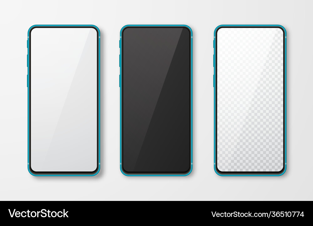 Realistic smartphone mock up set mobile phone Vector Image