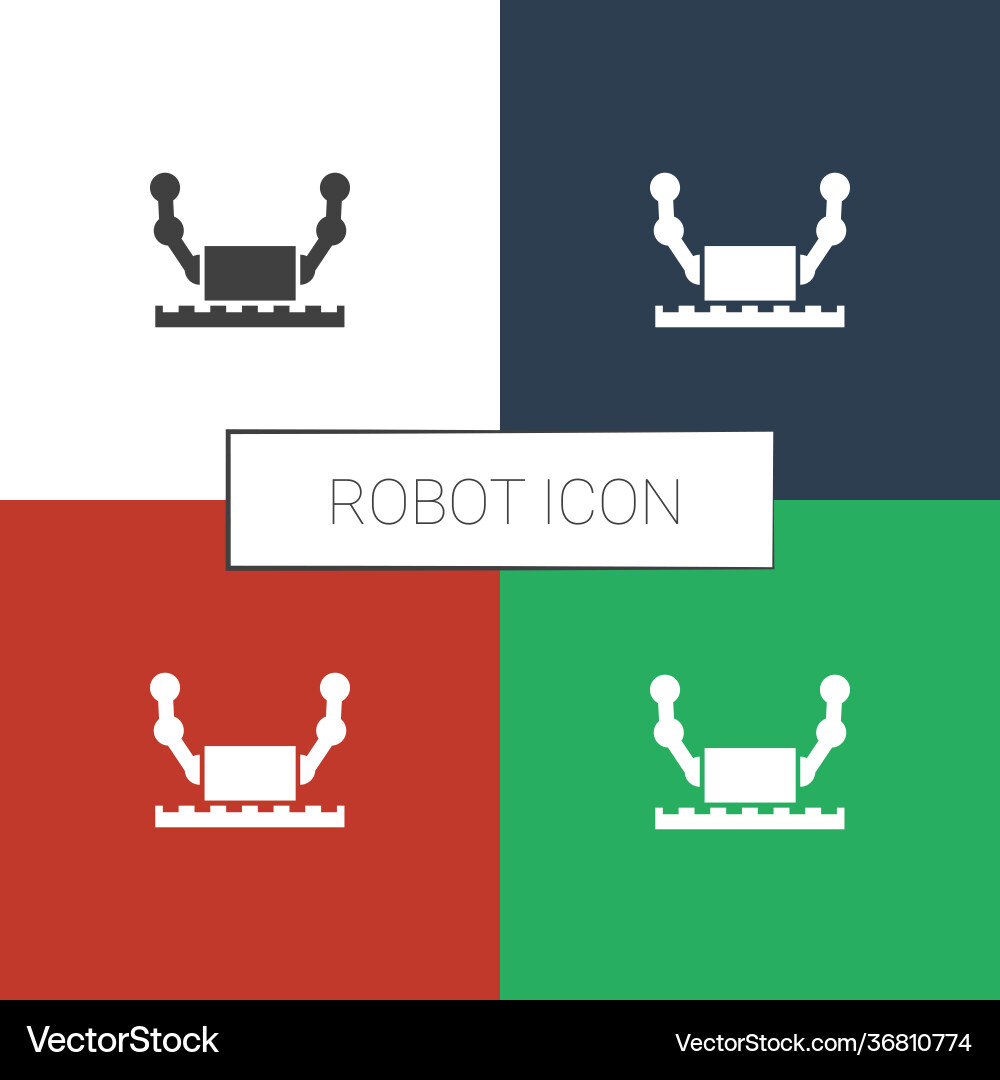 Robot icon white background Royalty Free Vector Image