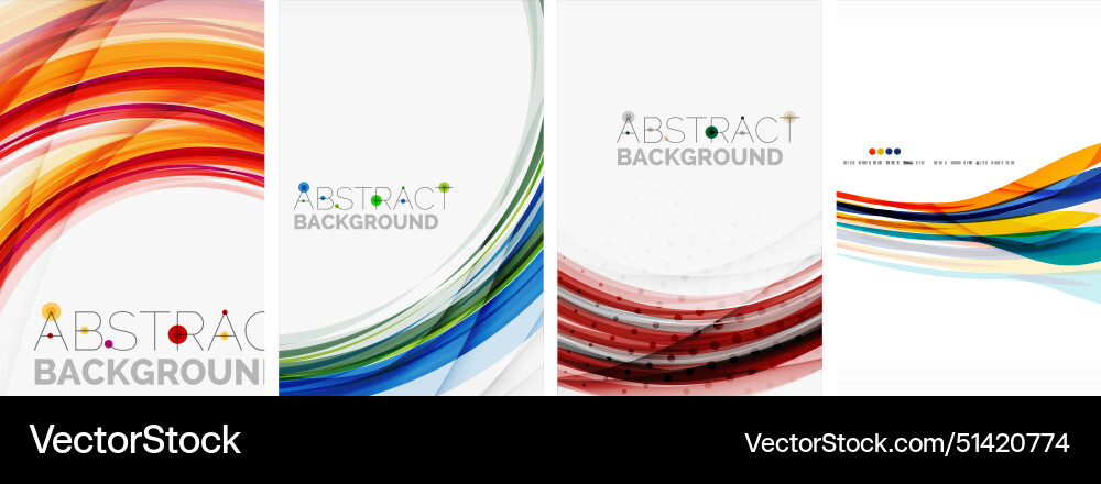 Set of colorful wave posters Royalty Free Vector Image