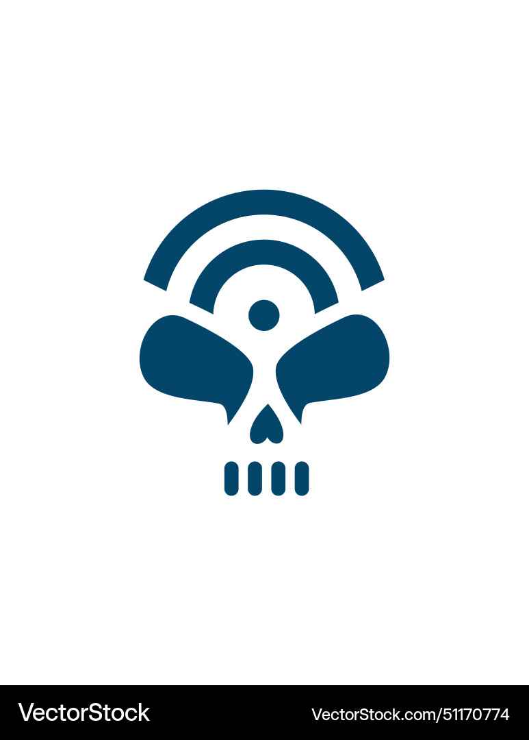 Signal skull logo Royalty Free Vector Image - VectorStock