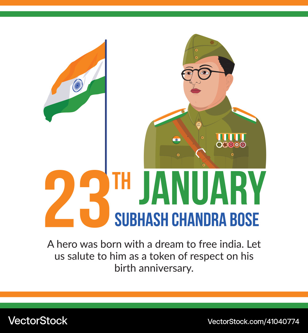 Subhash chandra bose jayanti banner design Vektorbild