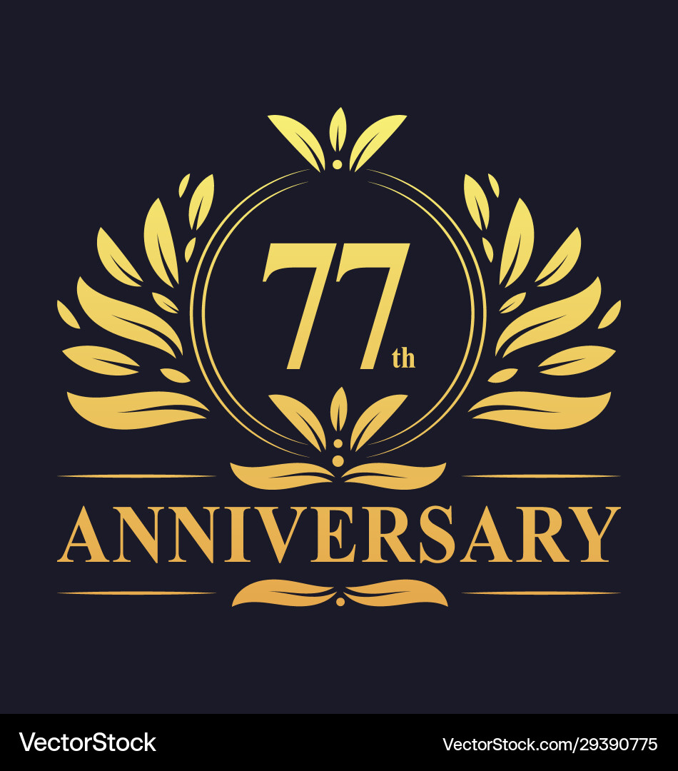 77th anniversary logo 77 years design Royalty Free Vector