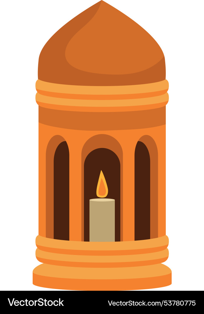 Arabic lamp with candle Royalty Free Vector Image