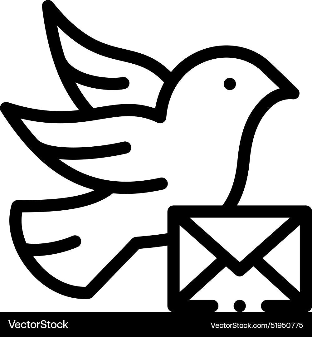 Carrier pigeon icon thin linear style design Vector Image