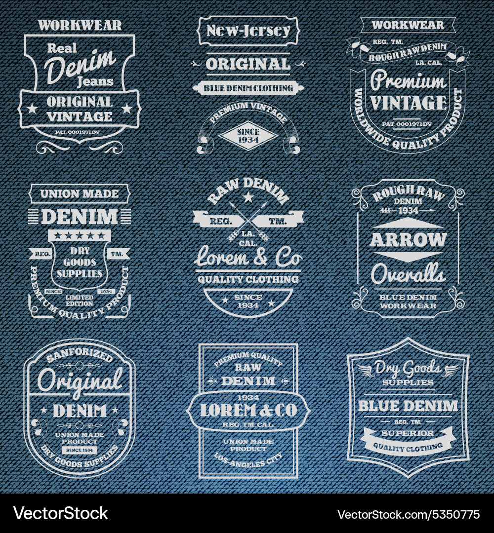 Denim Emblems & Labels Collection Royalty Free Vector