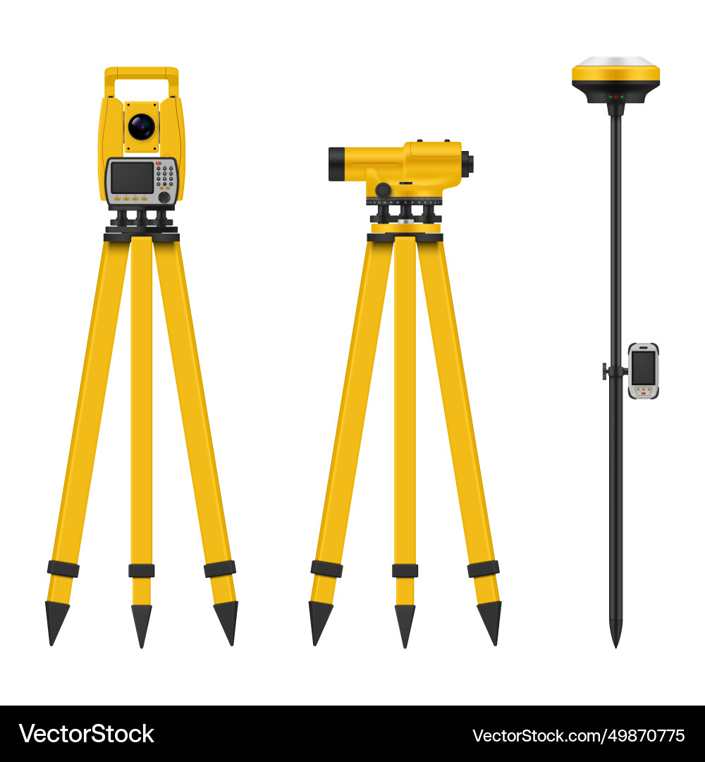 Geodetic Surveying Equipment Royalty Free Vector Image