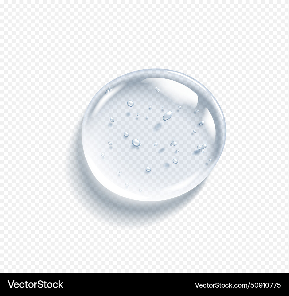Hyaluronic acid drop with bubbles realistic Vector Image