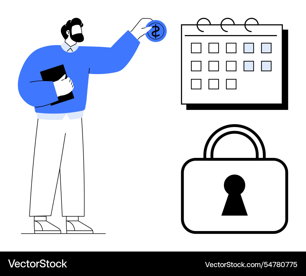 Planning financial savings and securing future Vector Image