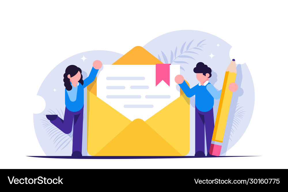 Process writing a new letter email marketing Vector Image