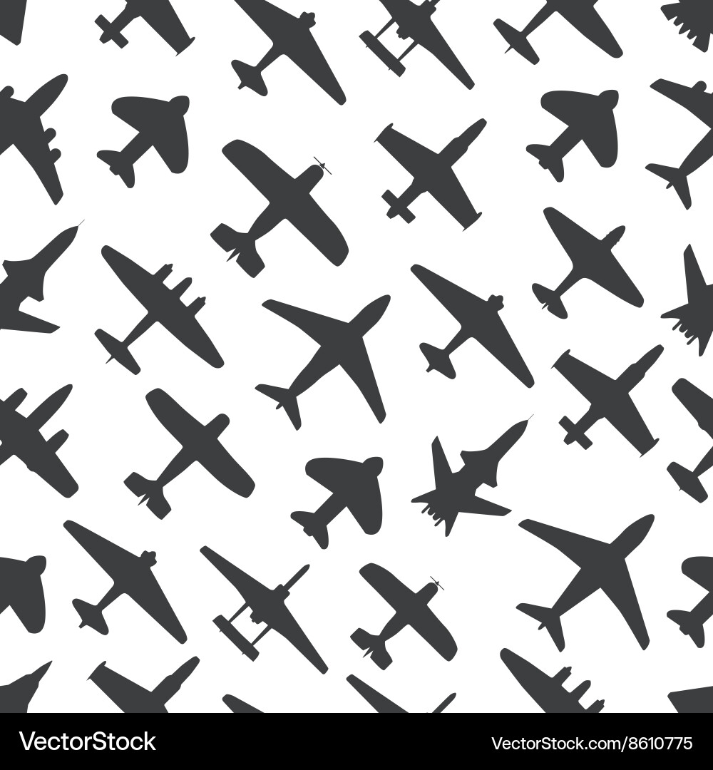 Transport and navy airplanes jets seamless Vector Image