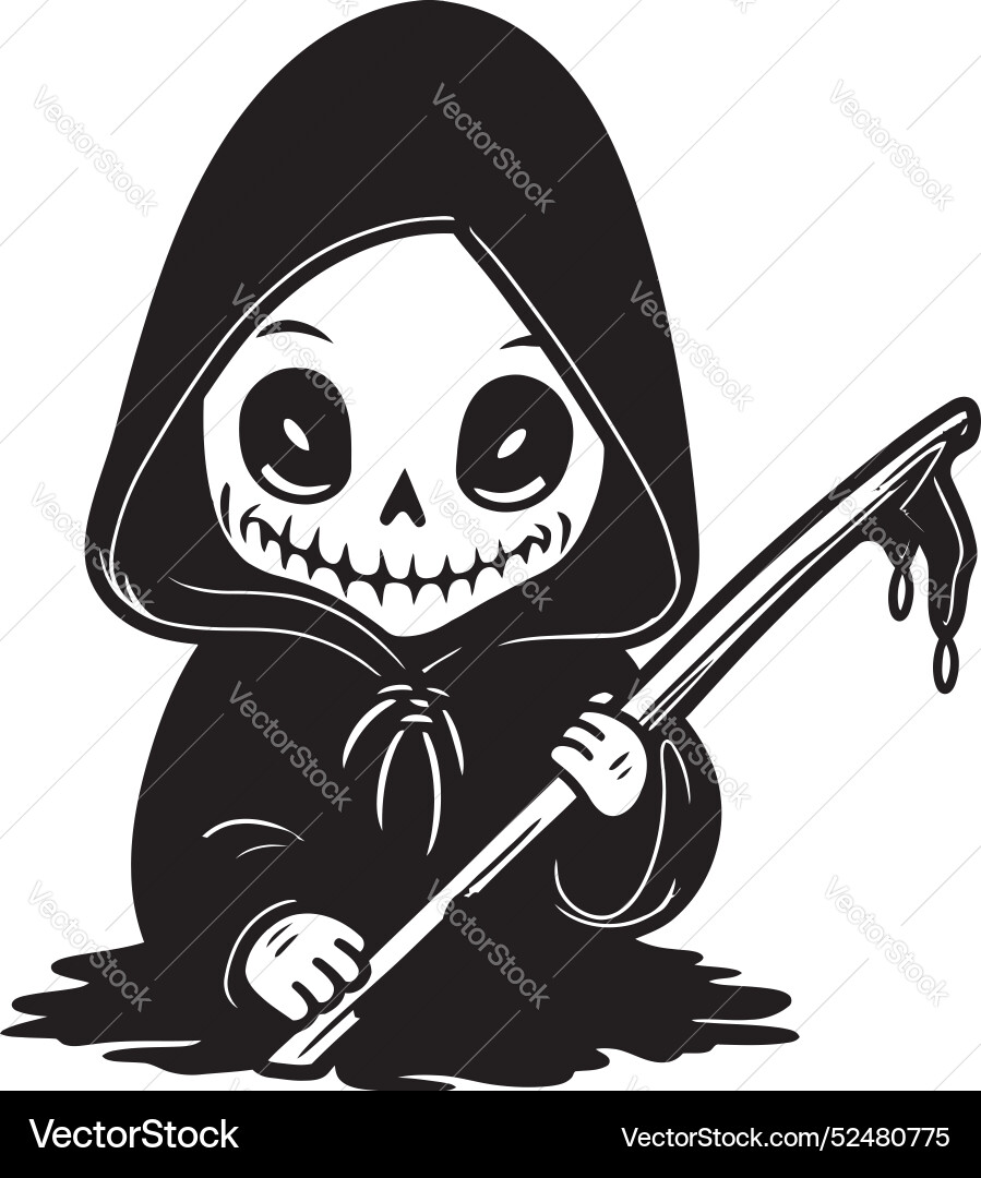Whimsical wraith lovely grim reaper icon angelic Vector Image