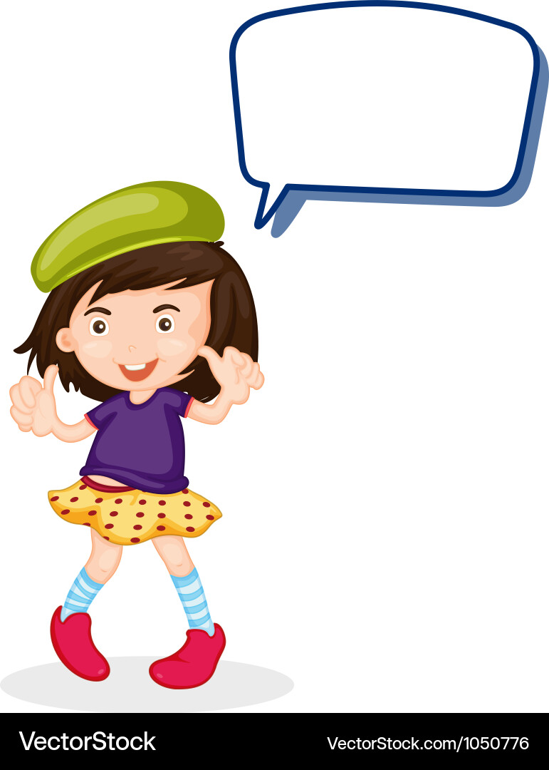 A girl and call out Royalty Free Vector Image - VectorStock