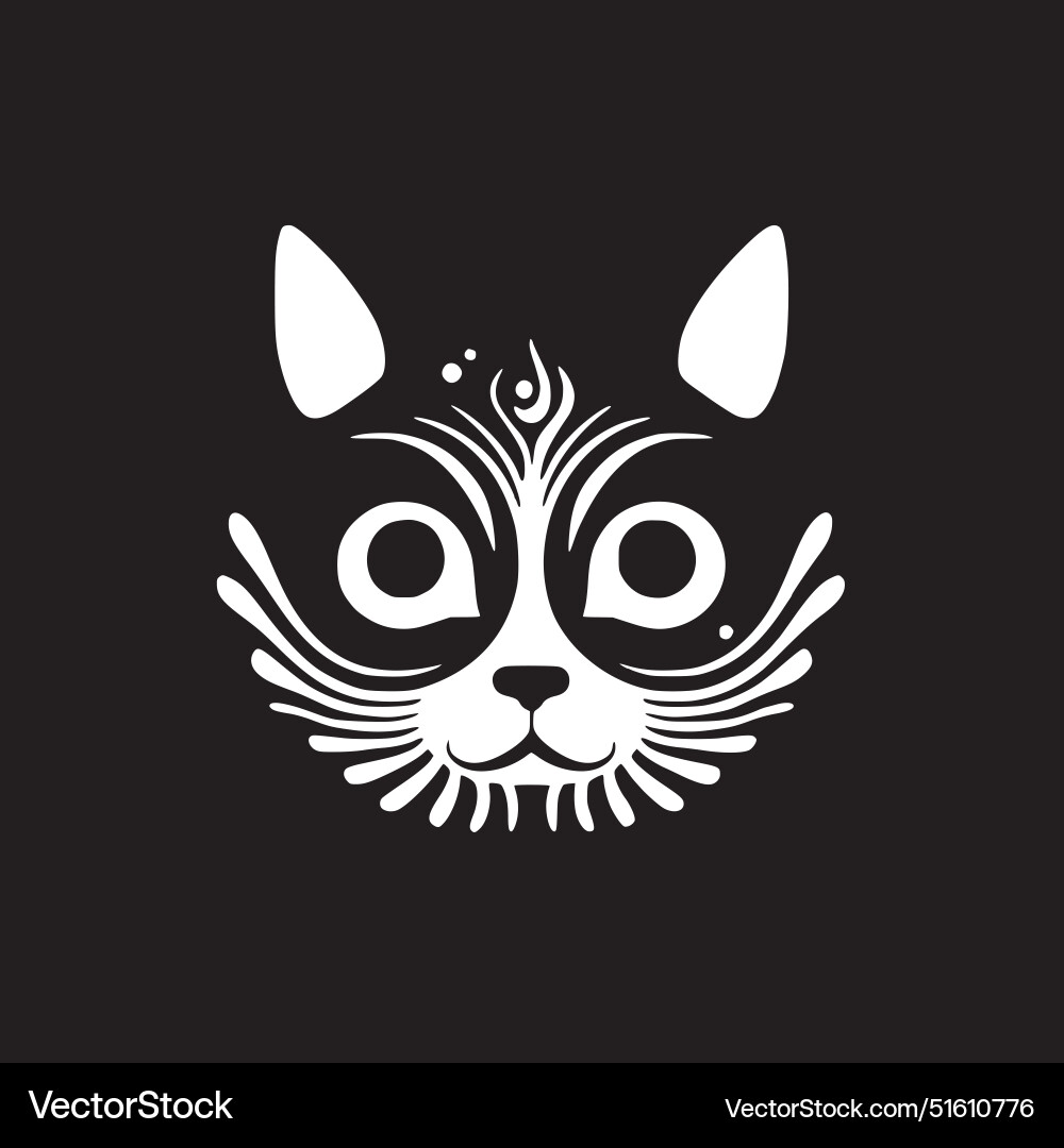 Cat - black and white isolated icon Royalty Free Vector