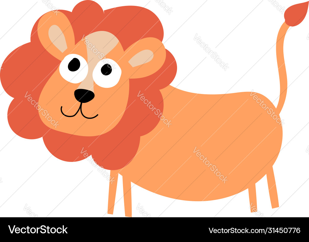 Cute lion on white background Royalty Free Vector Image