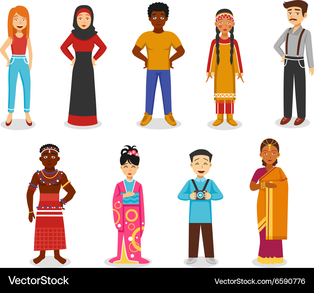 Diverse People Icons Set Royalty Free Vector Image