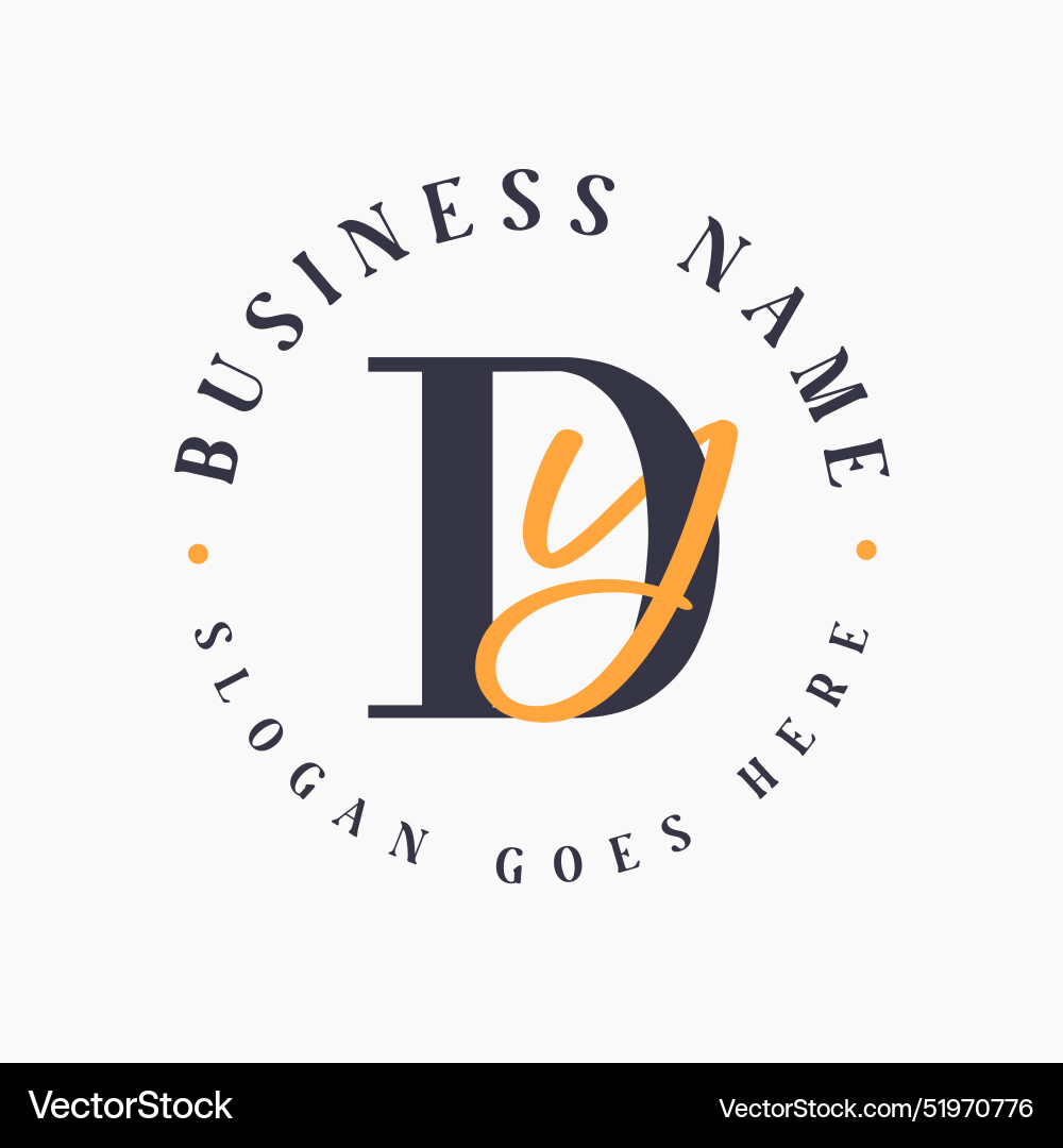 Elegant letter dy initials logo for corporate Vector Image