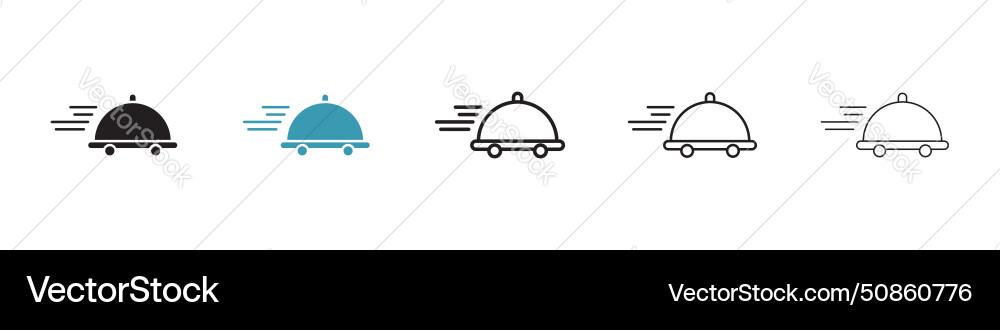 Food delivery icon set order symbol Royalty Free Vector