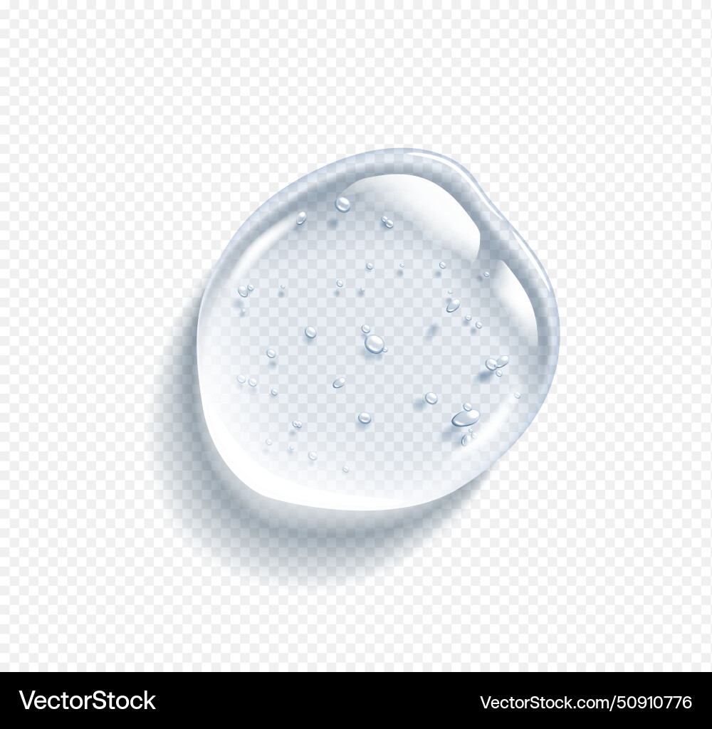 Hyaluronic acid drop with bubbles realistic Vector Image