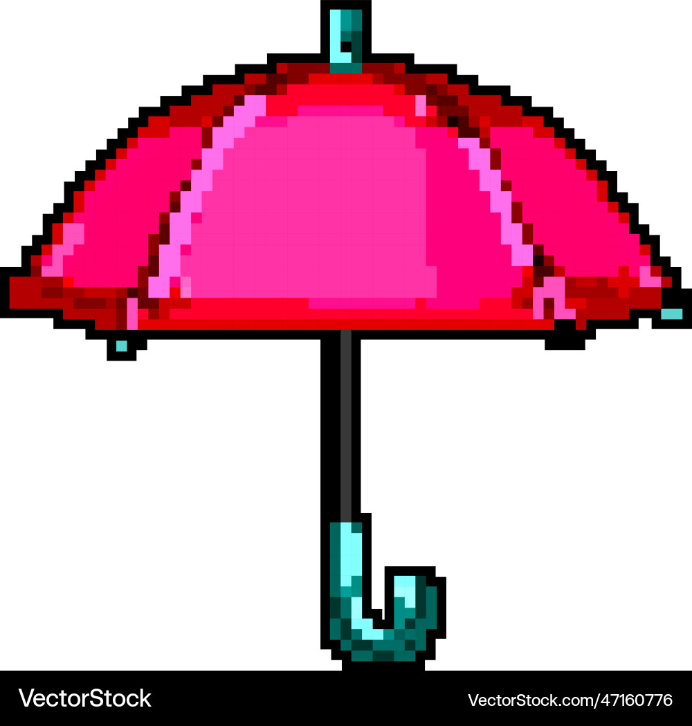 Season umbrella rain game pixel art Royalty Free Vector