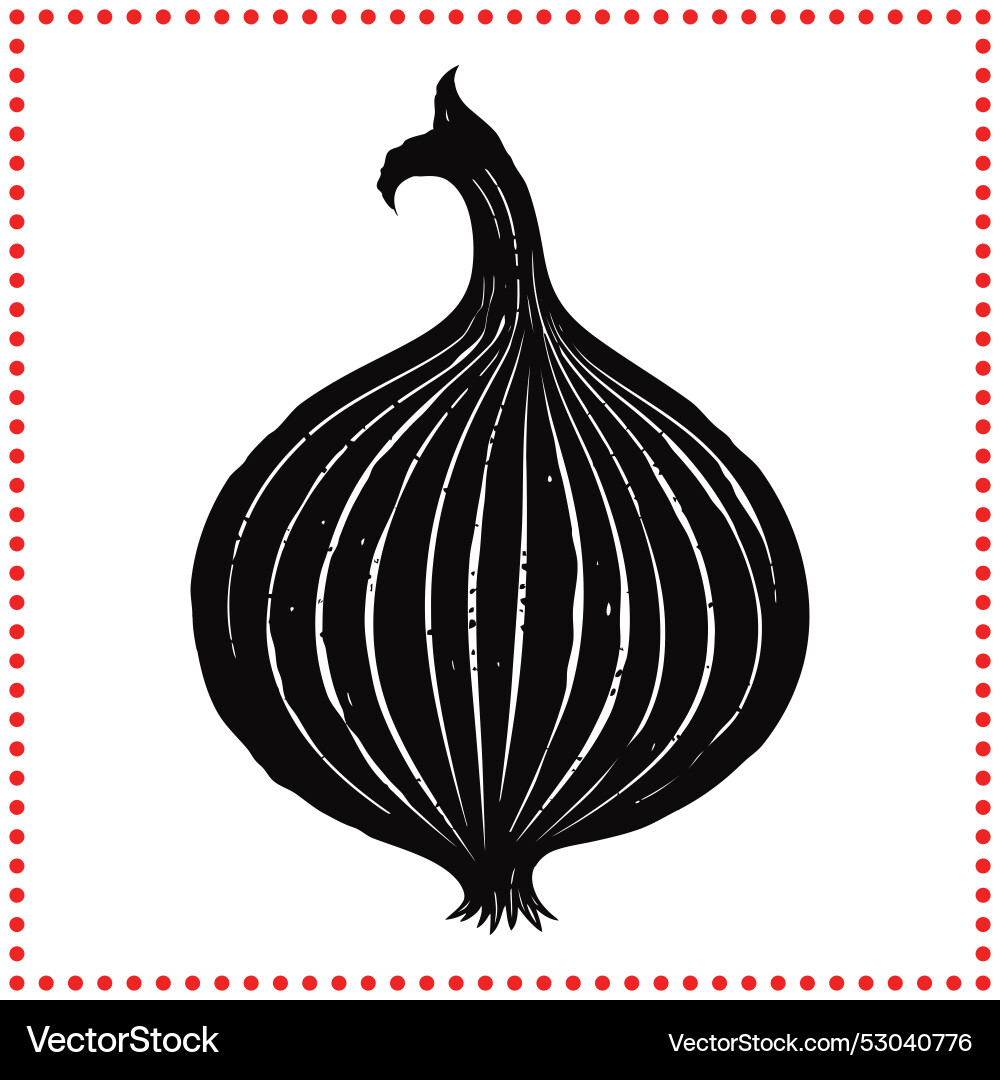 Silhouette of a rustic onion iconic design Vector Image