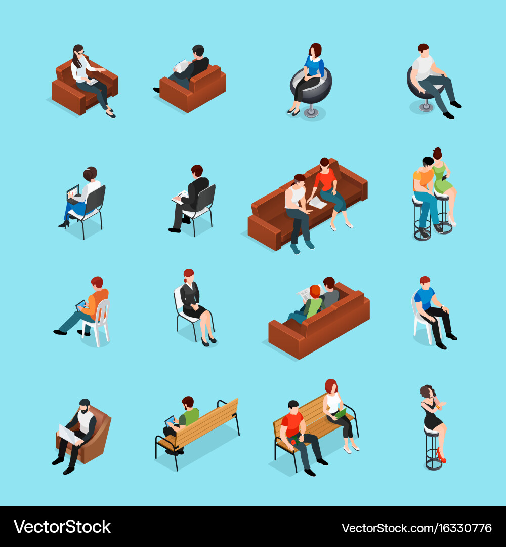 Isometric Human Figure Vector Images (over 1,300)