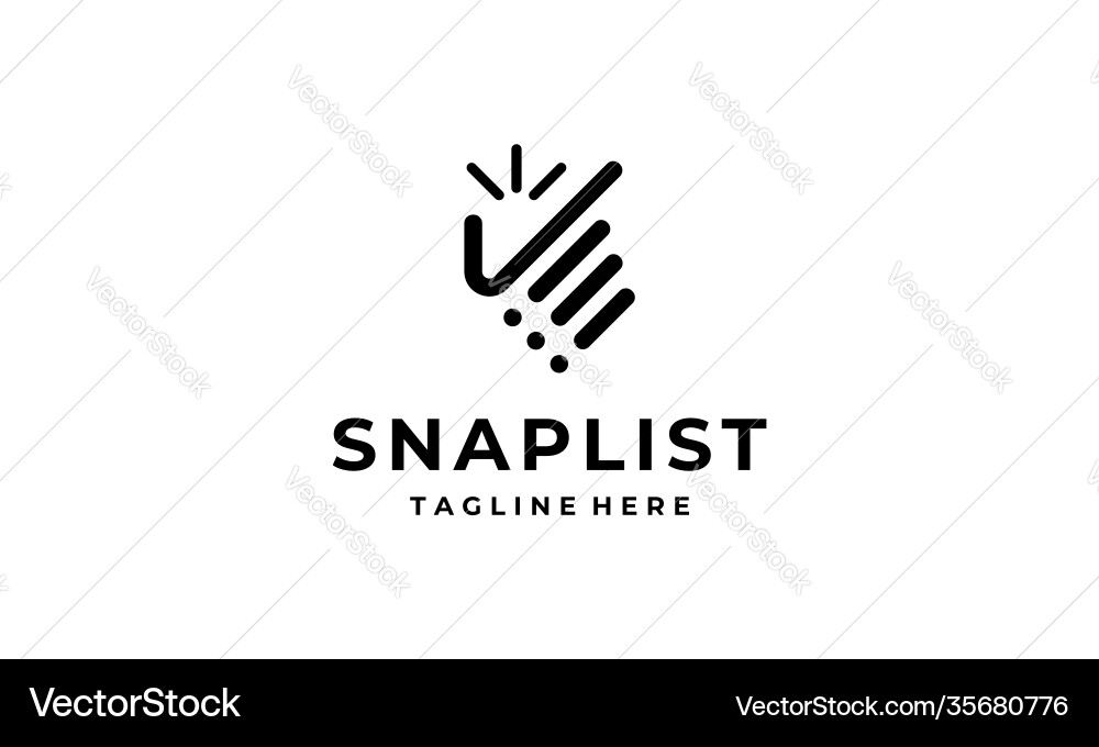 Snap list logo design template Royalty Free Vector Image