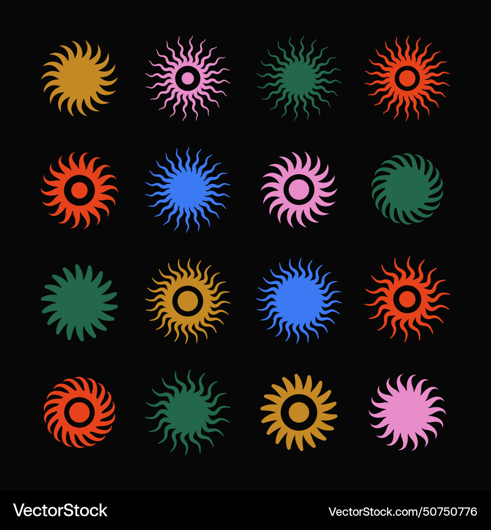 Sun modern geometric shape decorative Royalty Free Vector