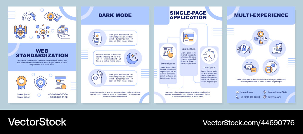 Web standardization brochure template Royalty Free Vector