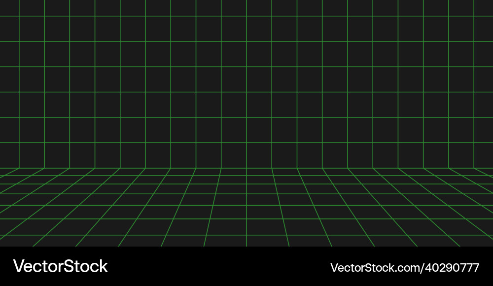 3d wireframe grid room perspective laser Vector Image