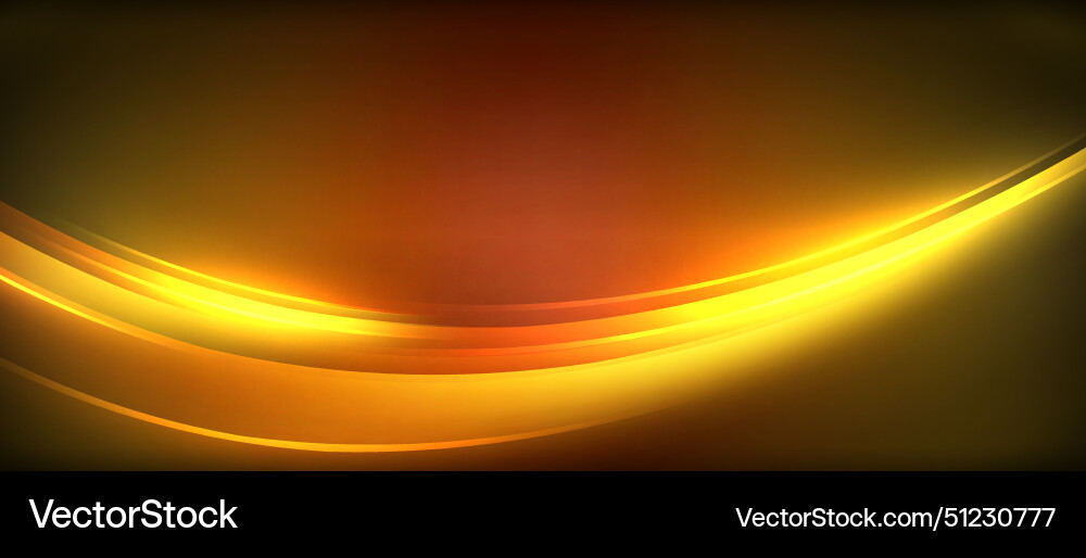 A glowing yellow wave on dark background Vector Image