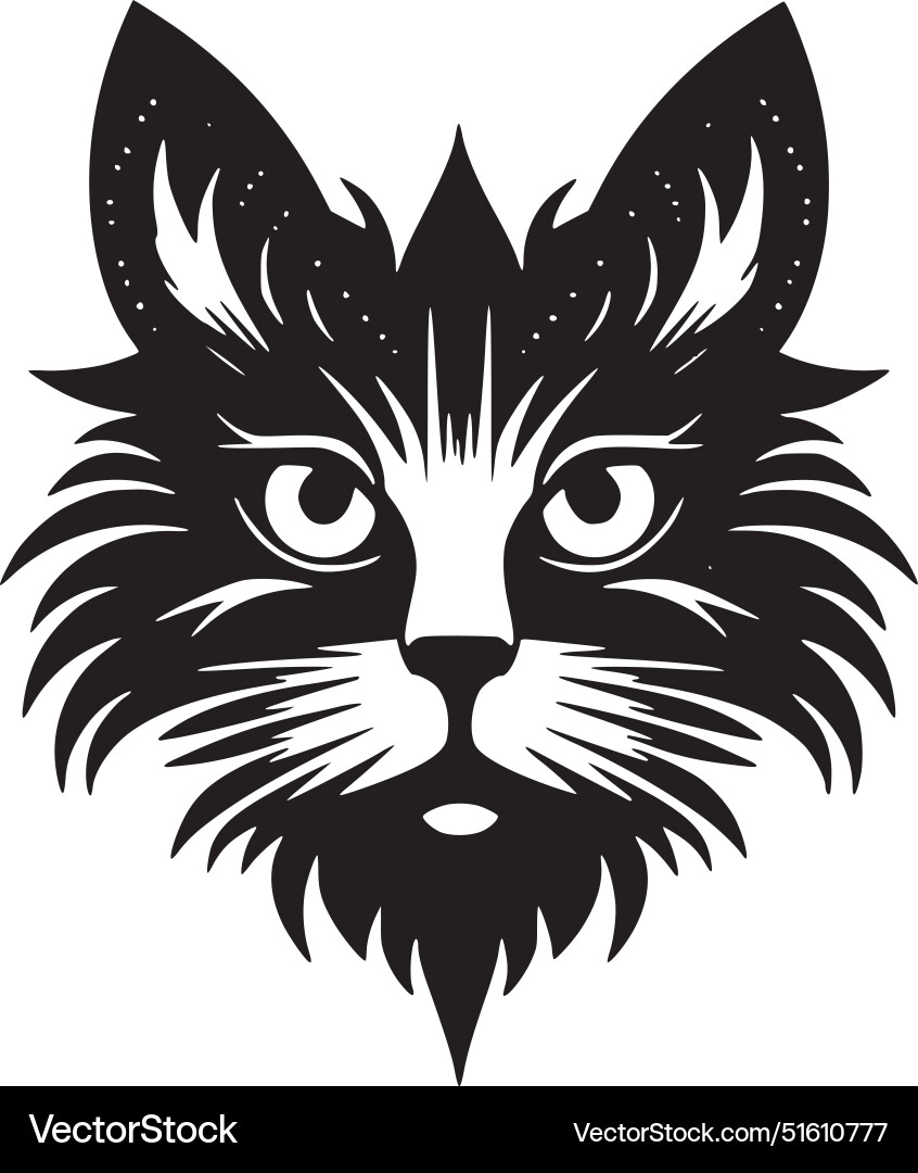 Cat - black and white Royalty Free Vector Image