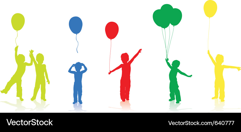 Children Silhouettes - Playful Movement Royalty Free Vector