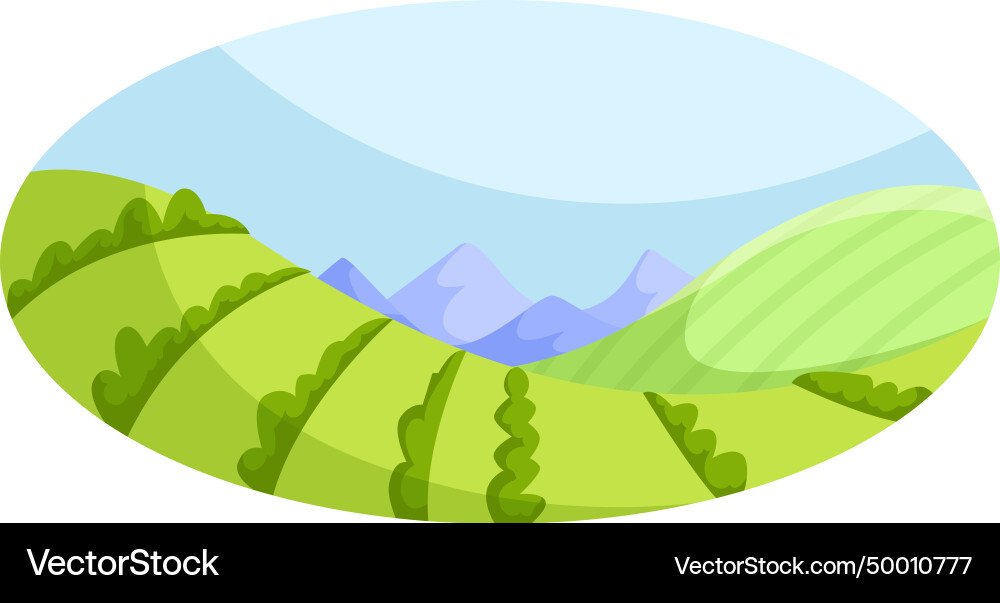 Green farm field and pasture scene Royalty Free Vector Image
