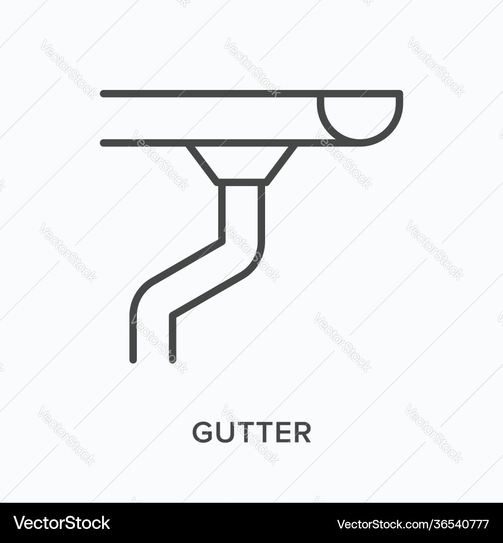 Gutter flat line icon outline Royalty Free Vector Image