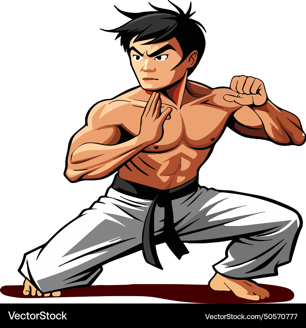 Karate master in competition clothing Royalty Free Vector