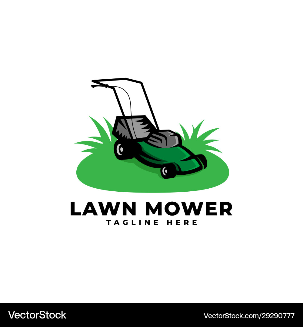 Lawn mower logo icon Royalty Free Vector Image