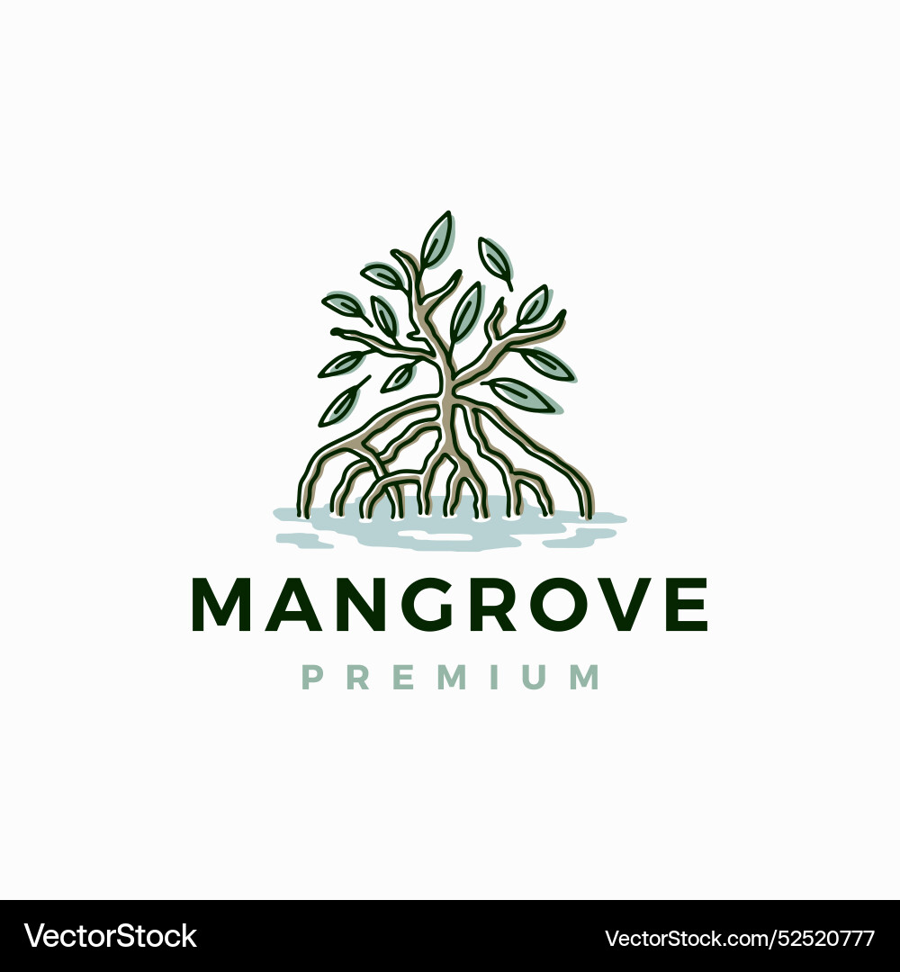 Mangrove plant logo icon Royalty Free Vector Image
